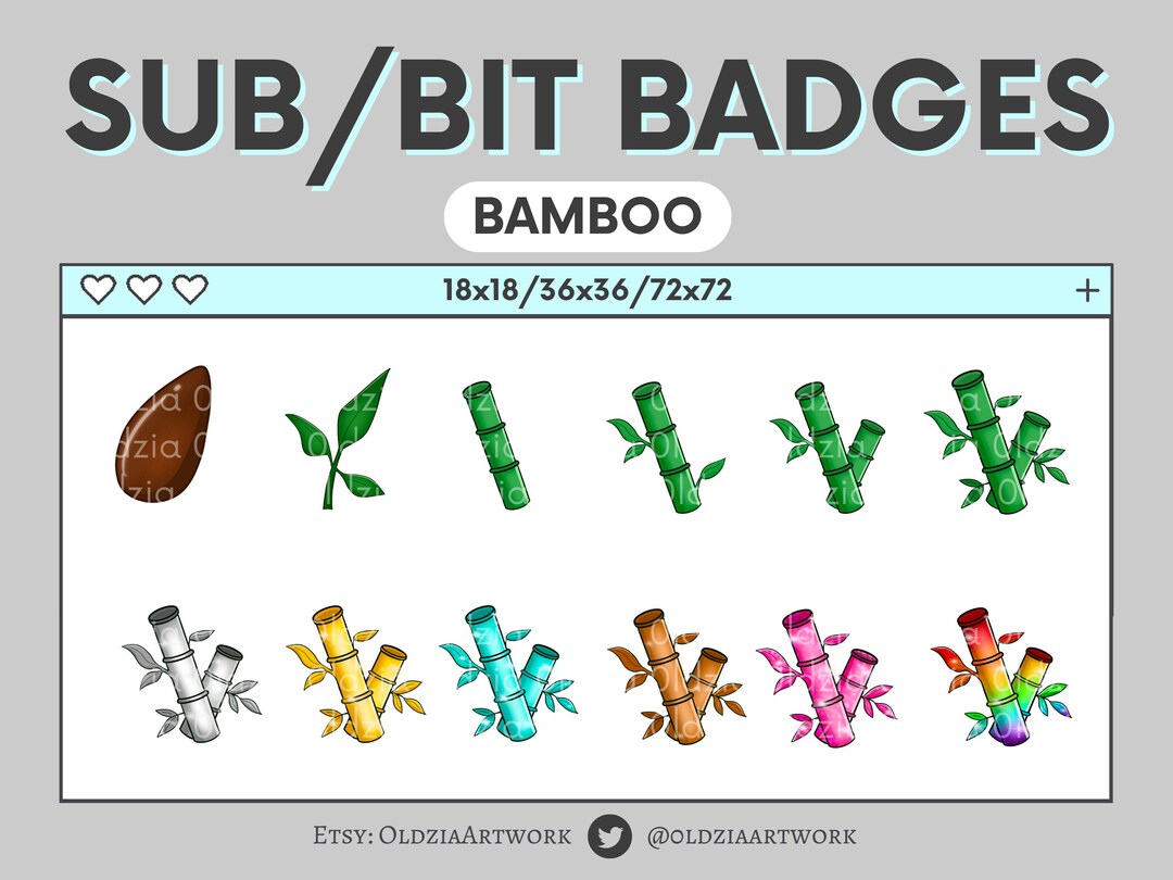 Twitch Badges Bamboo/ Twitch Badges Plants/ Bit Badges/ Cheer Badges/ Twitch Bits/ Twitch Bit ...
