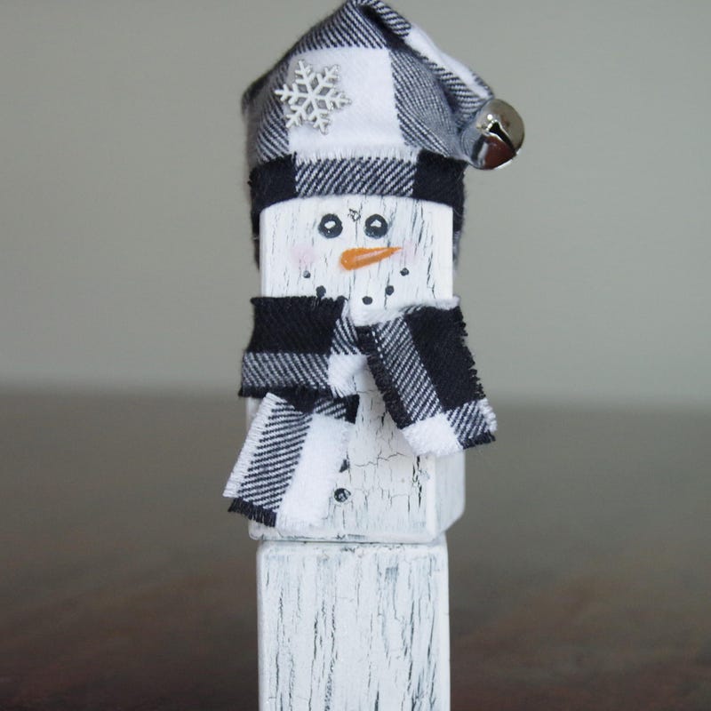 Wood Block Snowman - Etsy Canada