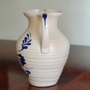 Vintage Haeger Stoneware Beige Pitcher With Hand Painted Blue Bird ...