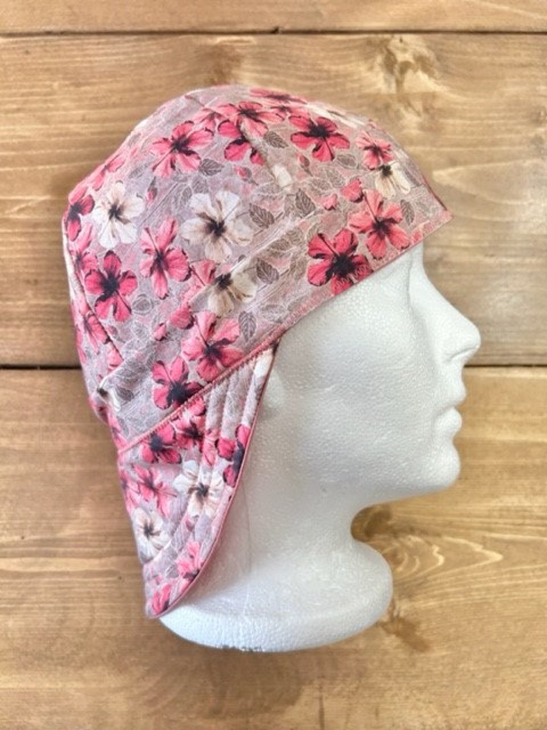 Pink Flower Welding Cap Reversible Pipe Fitter Caps Beanies 6 Panel ...