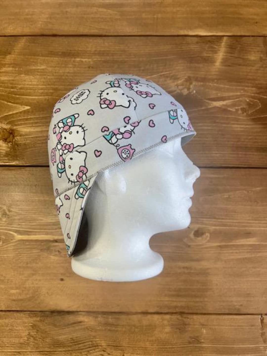 Silver Hello Kitty Welding Cap | Flowers | Hello Kitty | Reversible ...