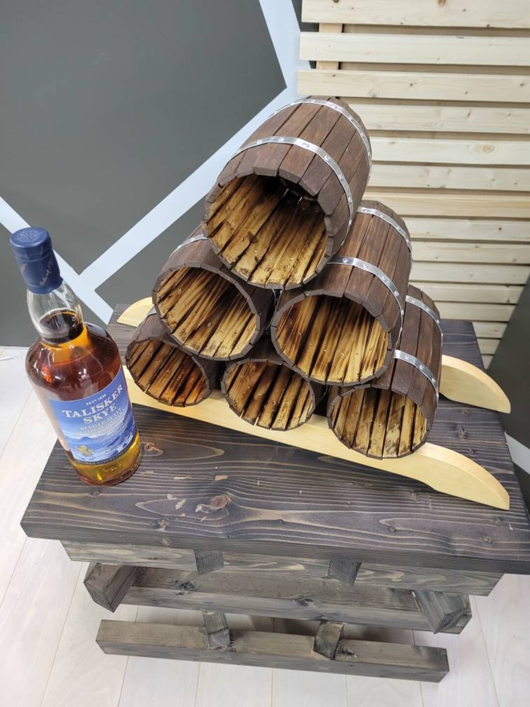 Stock of Wooden Barrels Wine Rack - Etsy