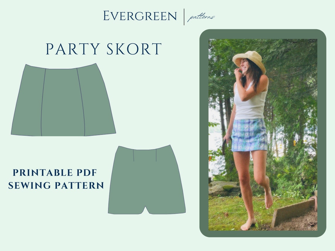 Vintage Skort Sewing Pattern PDF - Etsy