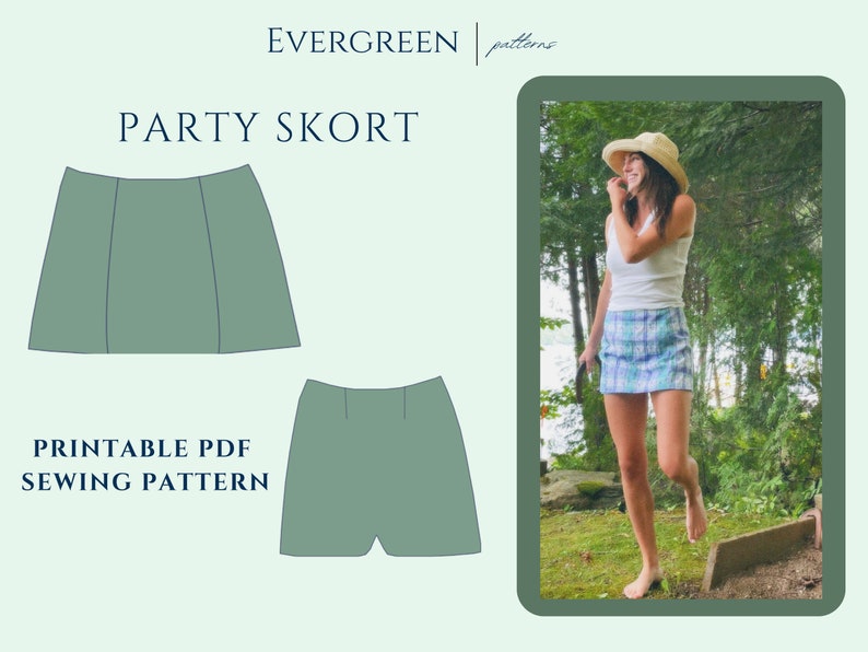 Vintage Skort Sewing Pattern PDF - Etsy