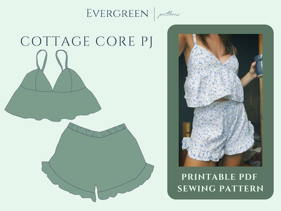 Cottage Core Pyjama Sewing Pattern PDF - Etsy