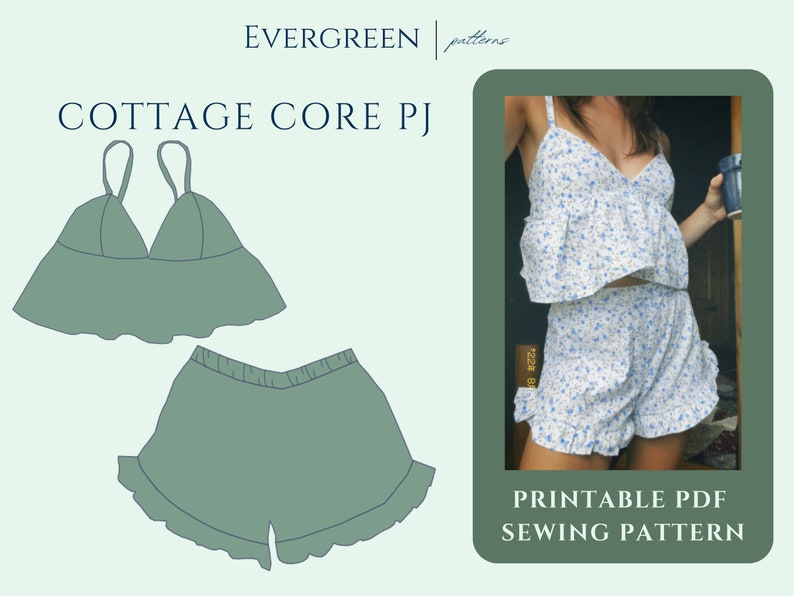 Cottage Core Pyjama Sewing Pattern PDF - Etsy