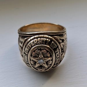 University of Texas at Tyler 10k Gold Class of 1977 Class Ring W ...