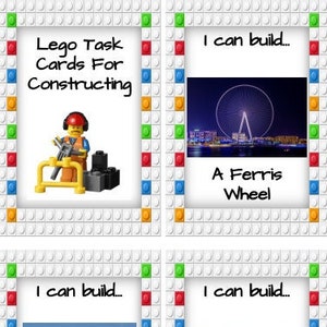 Preschool Building Task Cards (23 Images), Building Center, Blocks ...