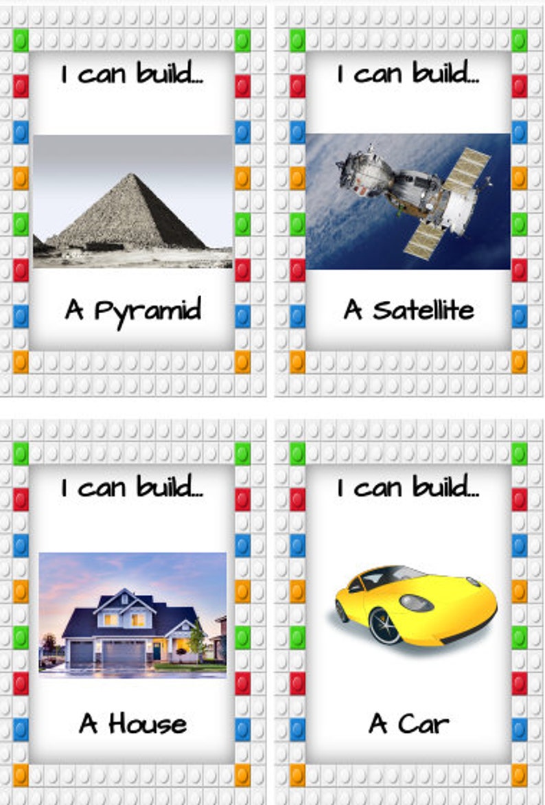 Preschool Building Task Cards (23 Images), Building Center, Blocks ...