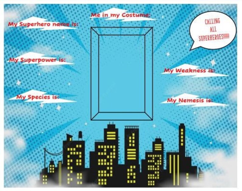 All About Me-superhero Printable & Editable Template, Preschool ...