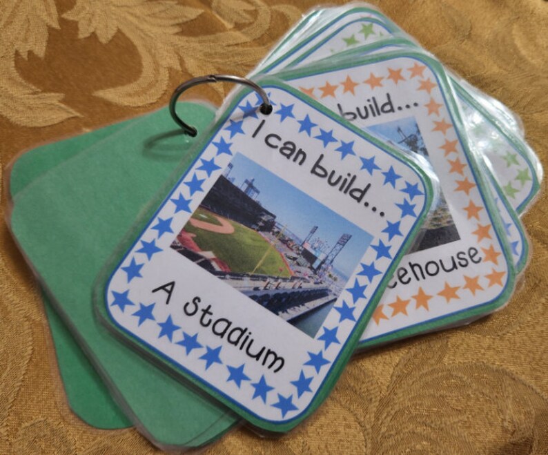 Preschool Building Task Cards (23 Images), Building Center, Blocks ...