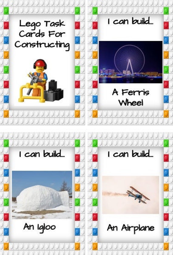 Preschool Building Task Cards 23 Images Building Center - Etsy