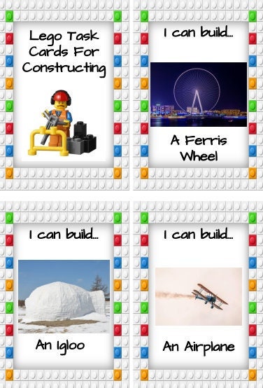 Preschool Building Task Cards 23 Images Building Center - Etsy