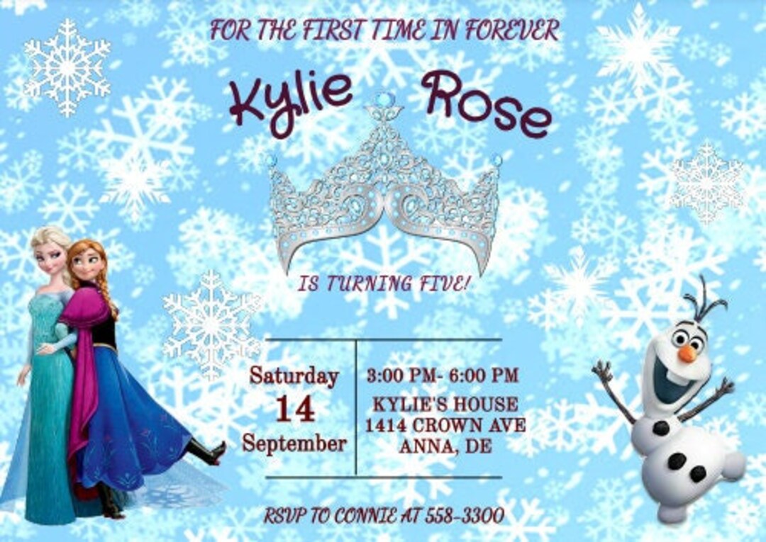 Frozen Birthday Party Digital Invite, Printable Template, Editable ...