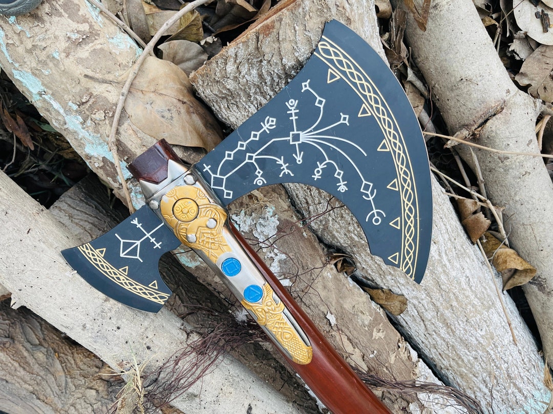 Leviathan God War Axe, Handmade Kratos Axe With Leather Sheath, Amazing ...