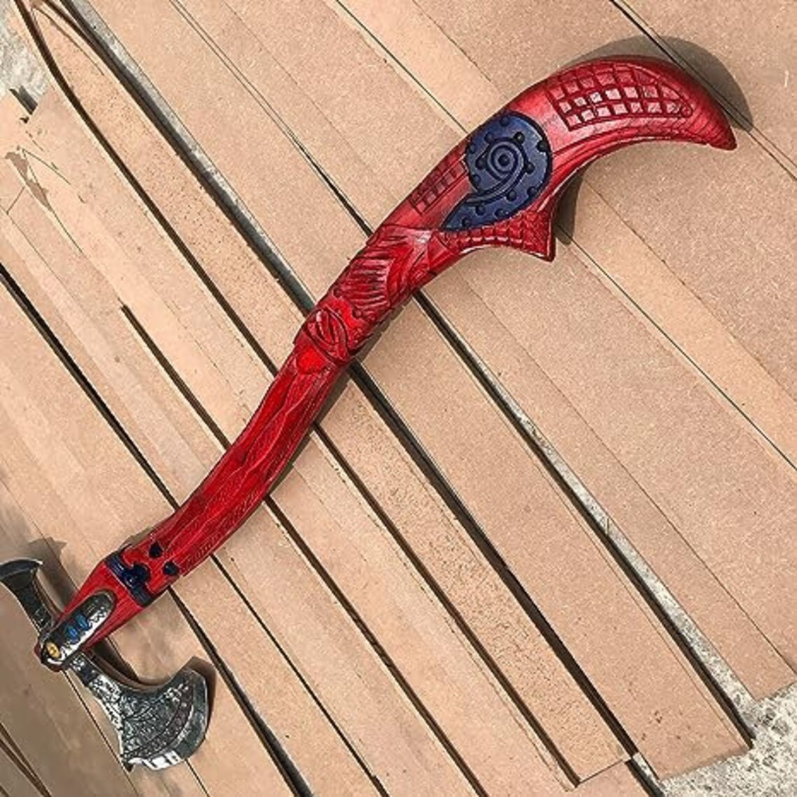 God of War Hand Forged Viking Axe, Leviathan Replica Hatchet Axe With ...