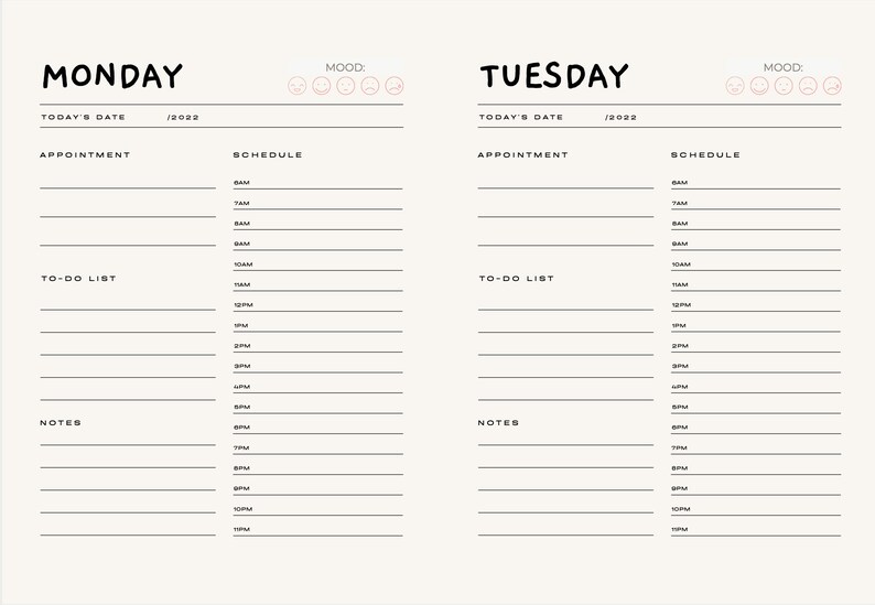 Minimalist Printable Daily Planner, Daily Simple Planner for Everyday ...