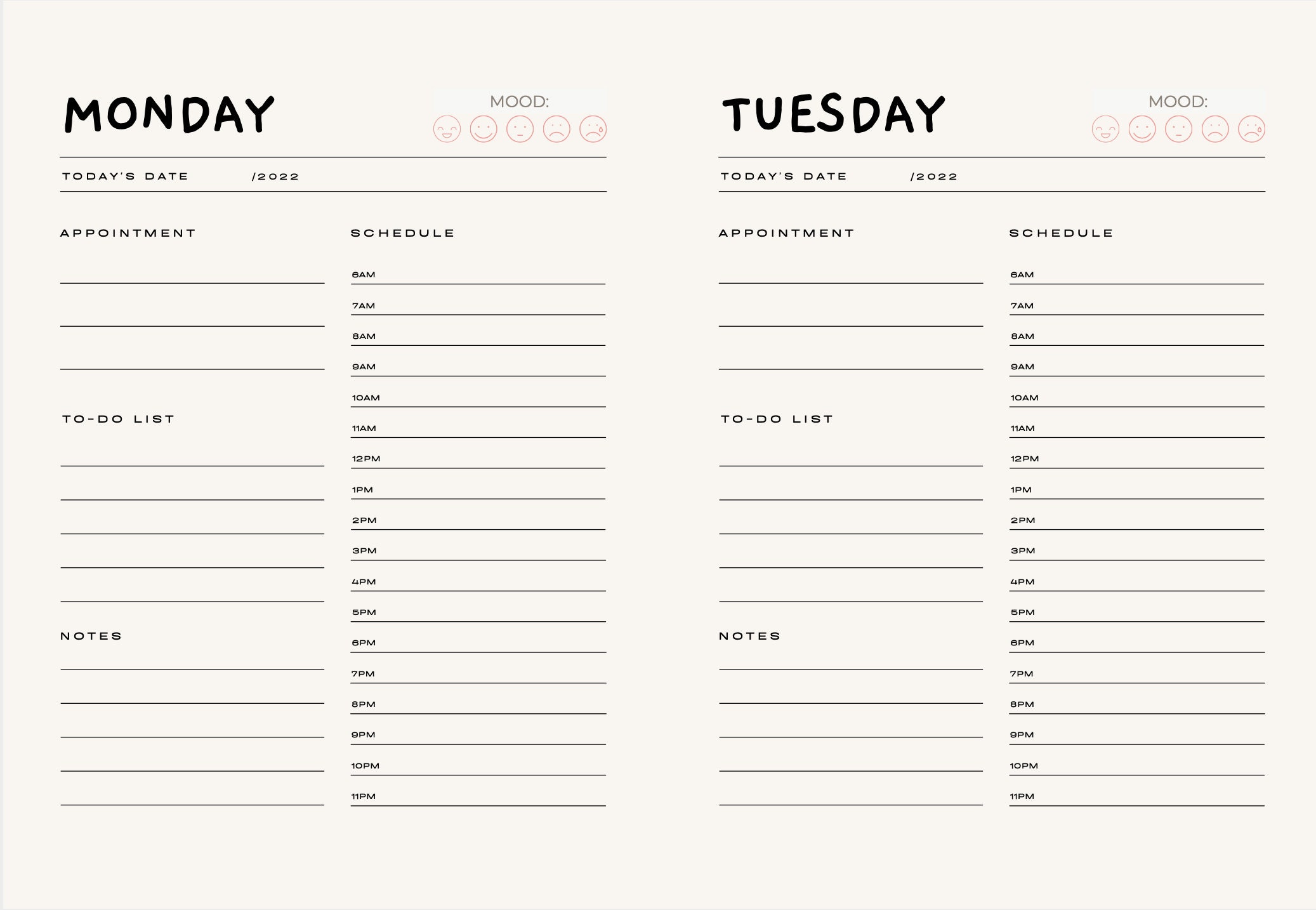 Minimalist Printable Daily Planner, Daily Simple Planner for Everyday ...