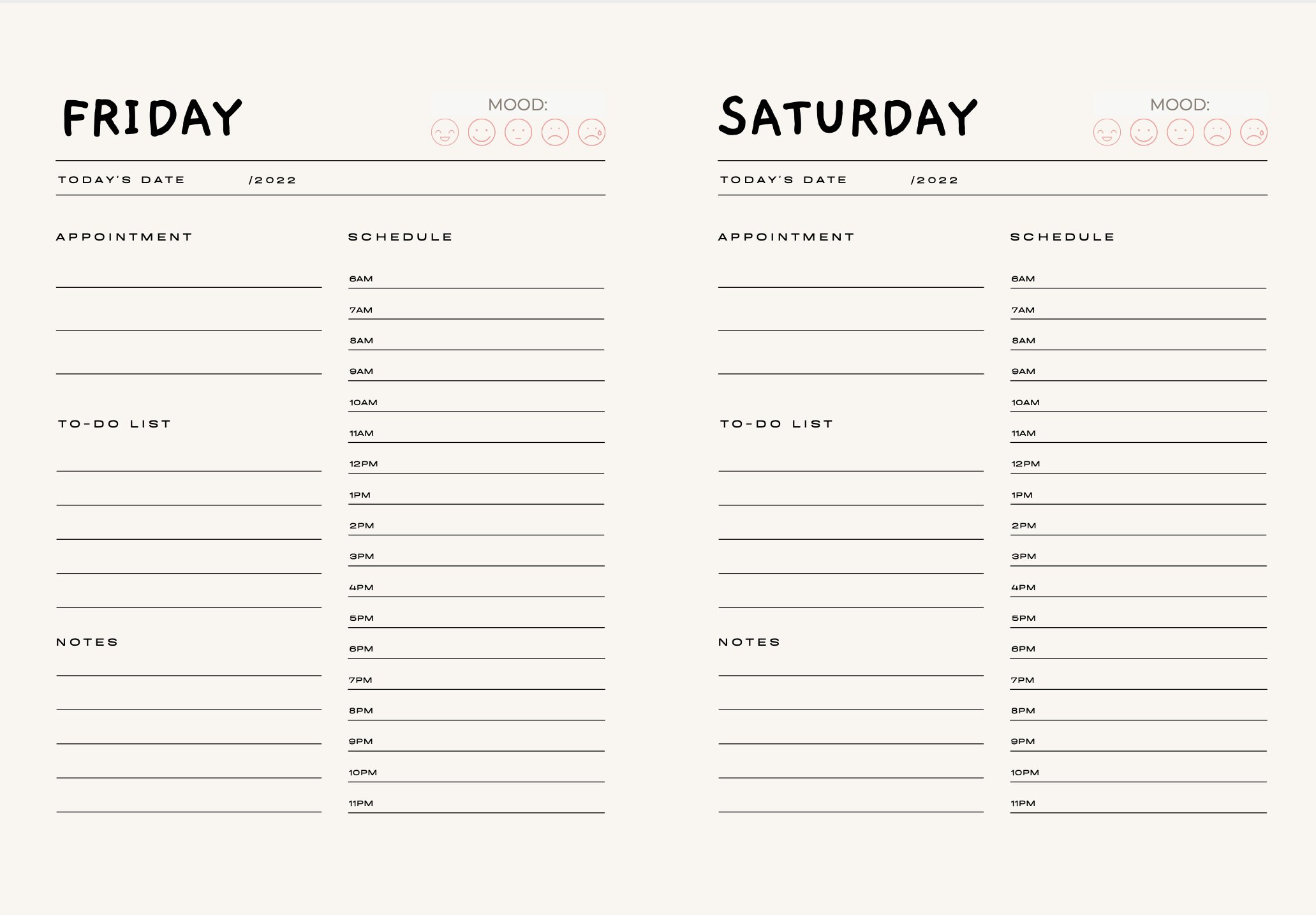 Minimalist Printable Daily Planner, Daily Simple Planner for Everyday ...