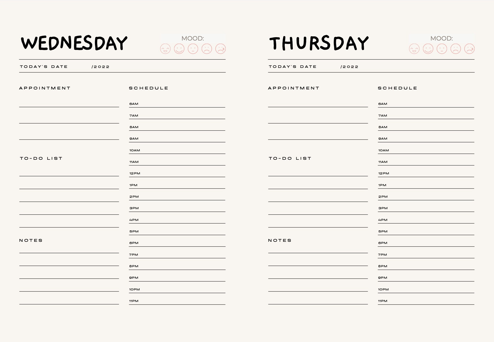 Minimalist Printable Daily Planner, Daily Simple Planner for Everyday ...