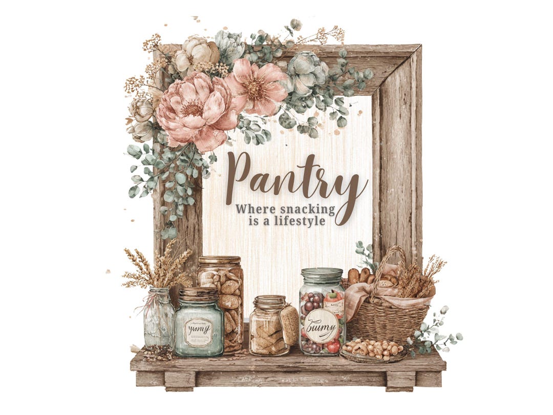 Pantry Clipart Sign • Rustic Kitchen Decor PNG • “where Snacking is a ...