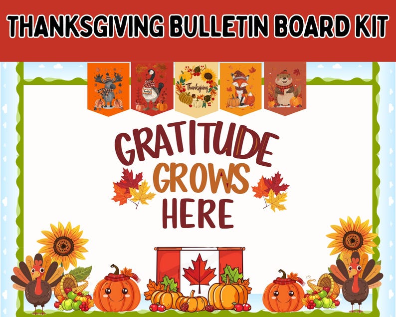 Canadian Thanksgiving Bulletin Board Kit|gratitude Classroom Activities ...