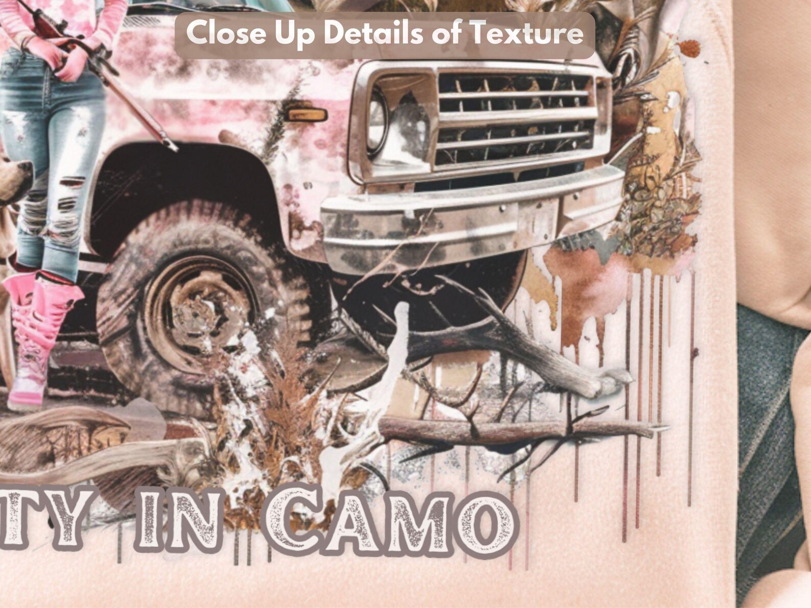 Hunting Girl PNG, Hunting Girl With Dog and Truck, Pink Rustic Country ...