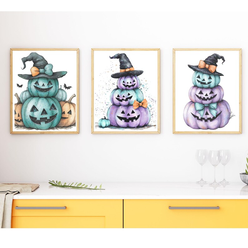 Teal Pumpkin Clipart, Pumpkin Clipart Bundle, Watercolor, Blue Pumpkin ...