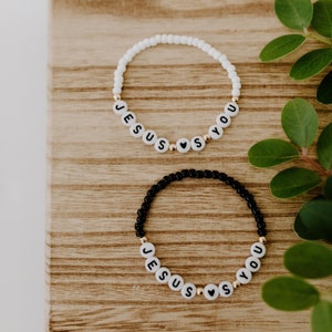 Jesus Loves You Bracelet, 14k Gold Filled Beaded Bracelet, Christian ...