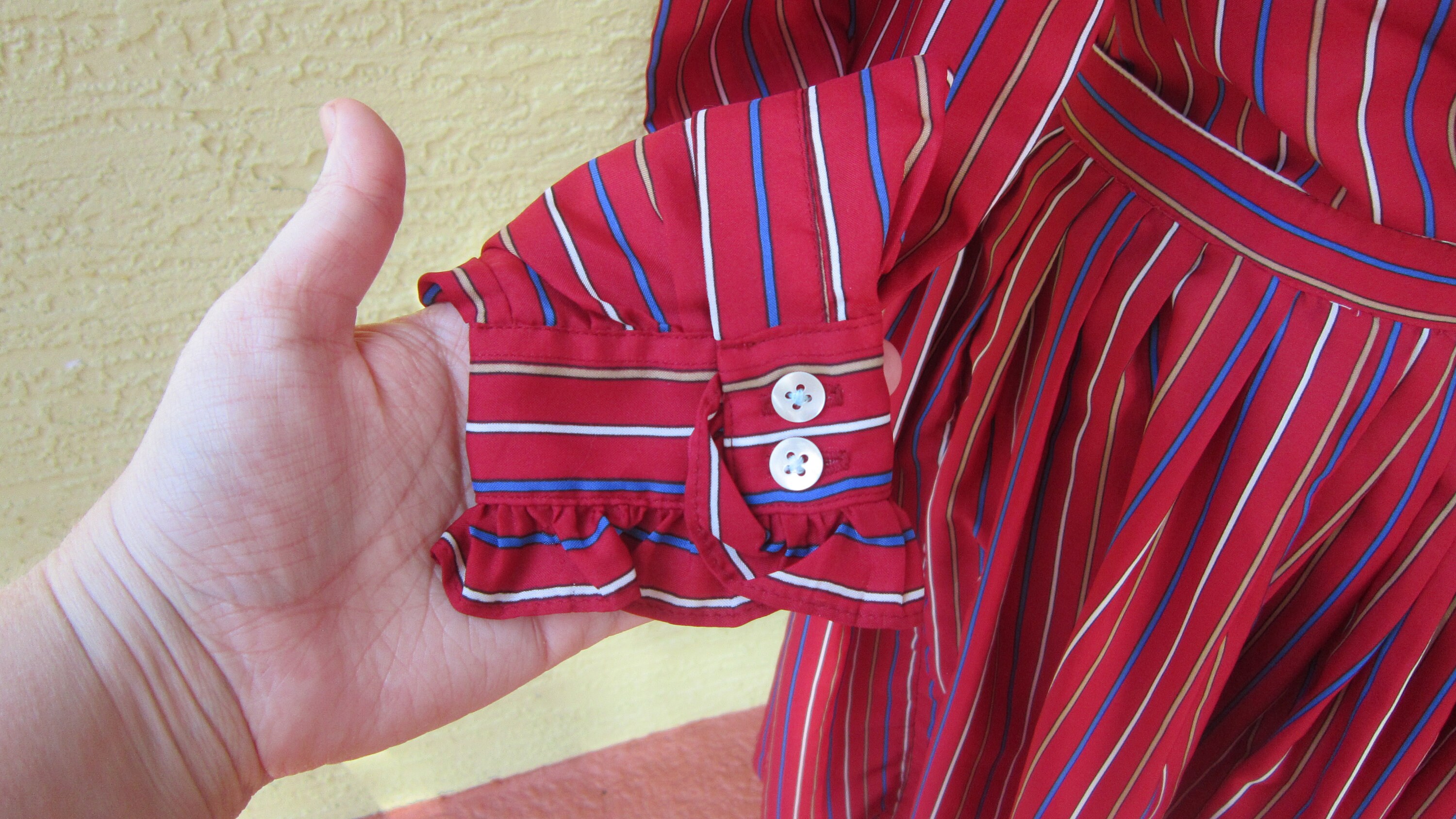 Vintage 1970's 1980's Two Piece Ladies Suit, Button Down Red Striped ...