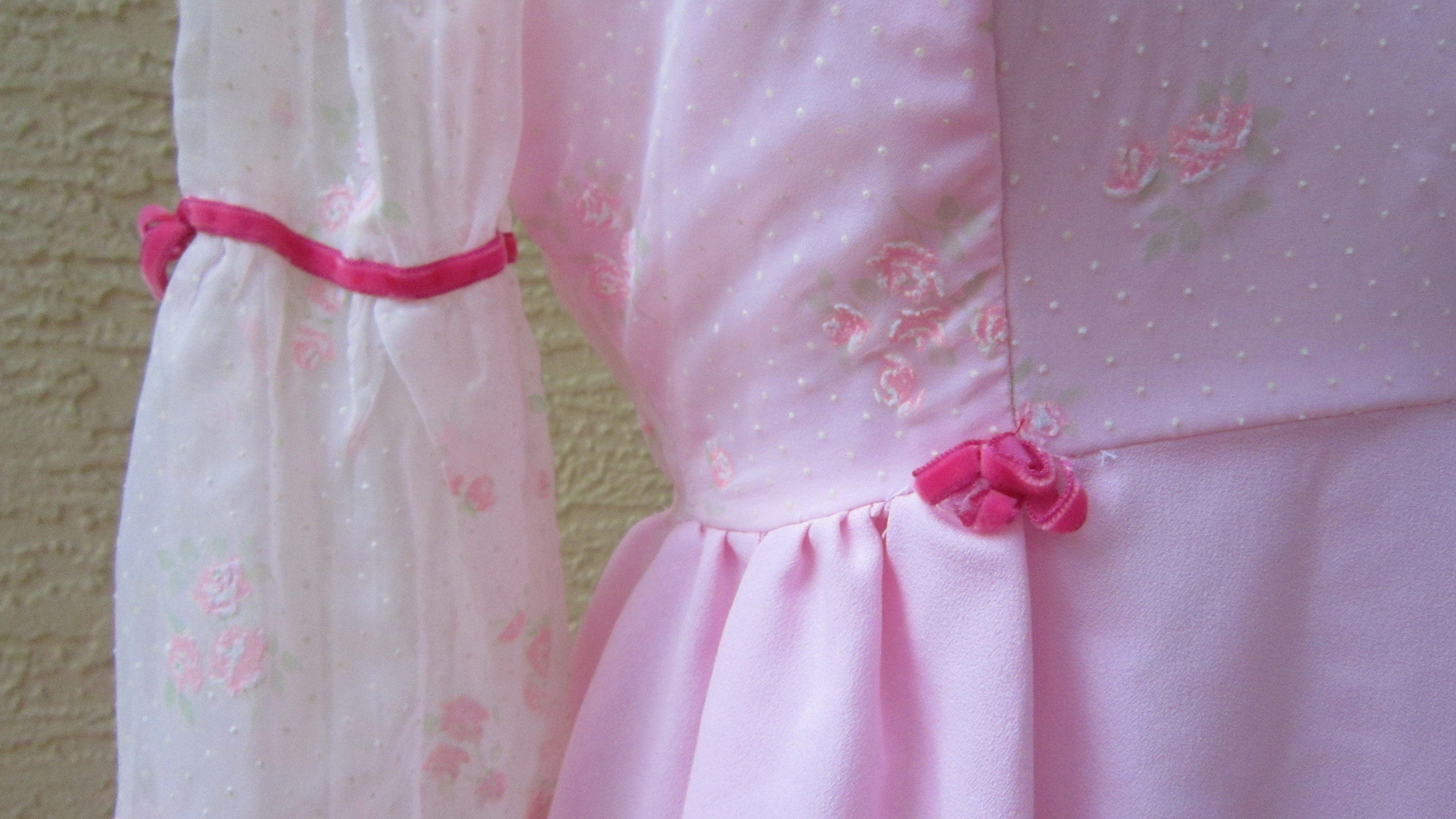 Vintage 1960's Handmade Pink Hippie Prairie Maxi Dress, Country Western ...