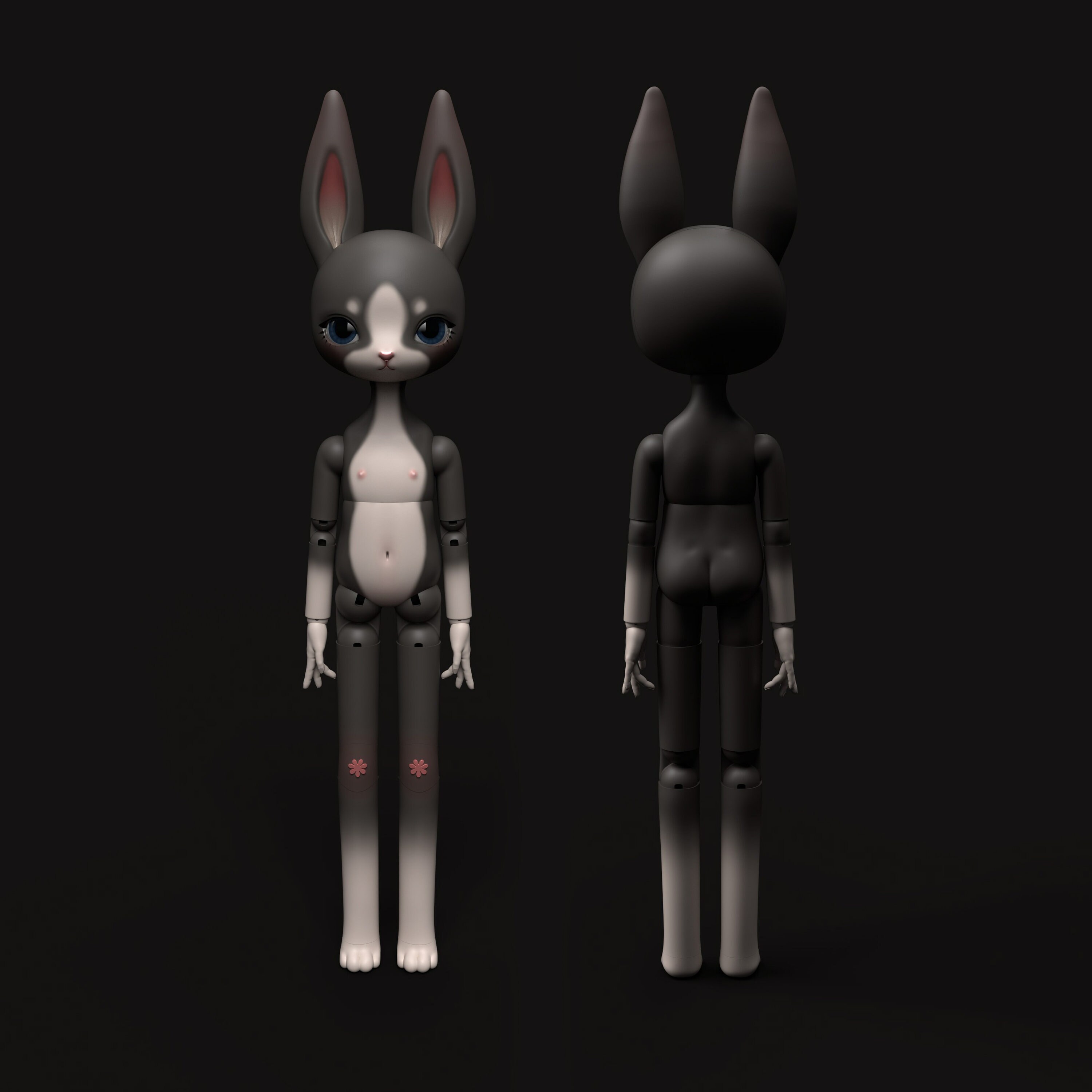 Bunny Doll STL – 3D Printable Ball-jointed Doll Model File 23cm ...