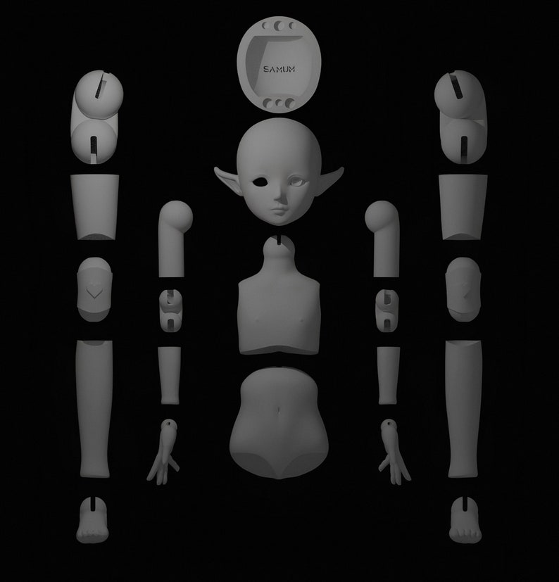 Bjd Doll Stl 3D Model for Printing Ball Jointed Art Doll Elf Cupid 20cm ...