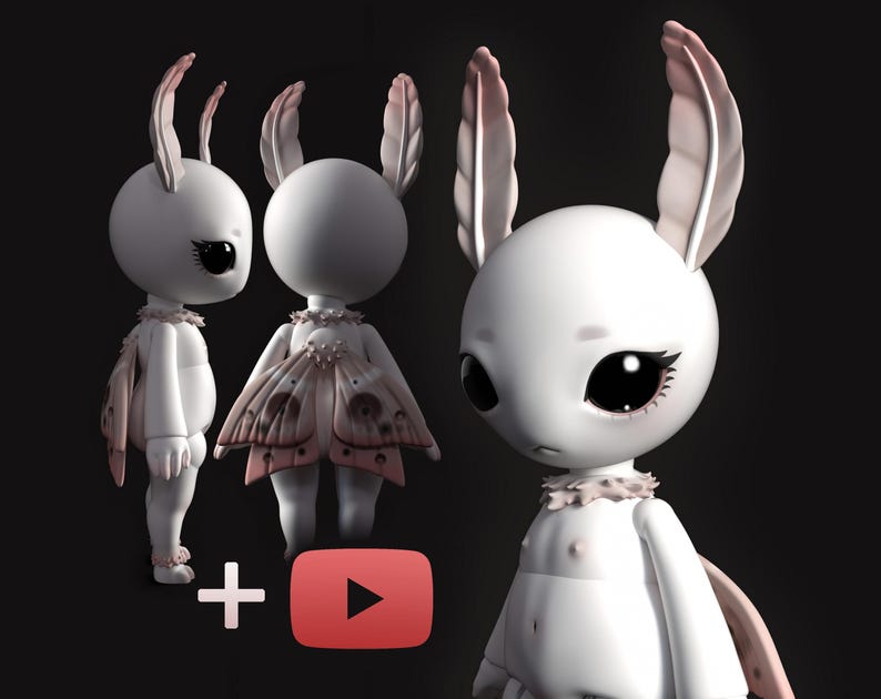 Moth BJD Doll STL – 3D Printable Ball-jointed Doll Model File 23cm ...