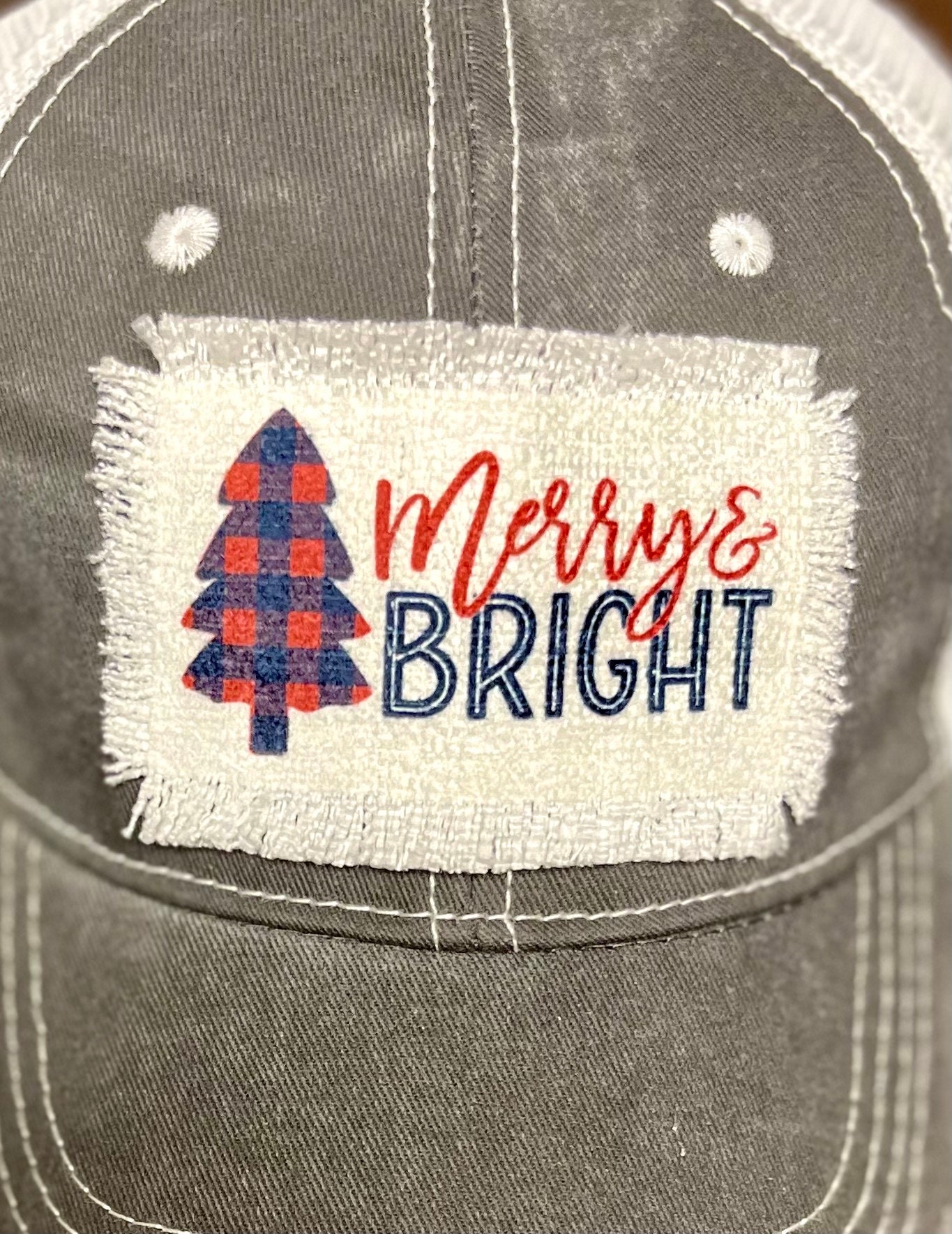 Distressed Holiday Baseball Cap | Ponytail Cap | Christmas Baseball Cap ...