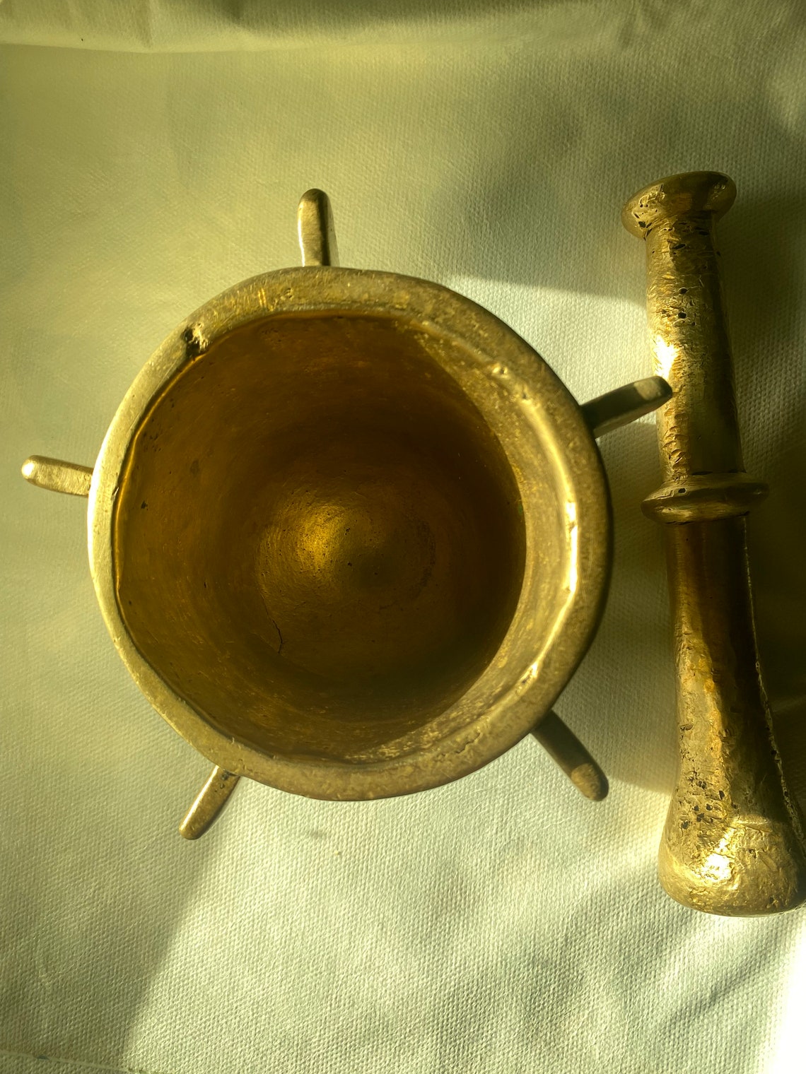 Pure Heavy Brass Mortar Made by Jewish Artisans in Morocco , Rare 5 ...