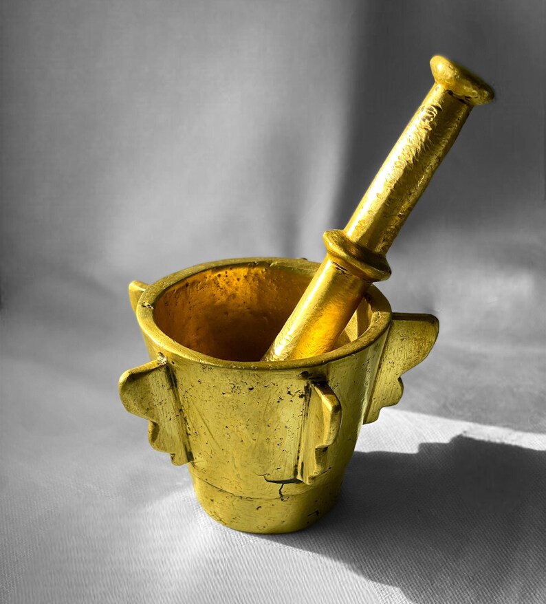 Pure Heavy Brass Mortar Made by Jewish Artisans in Morocco , Rare 5 ...