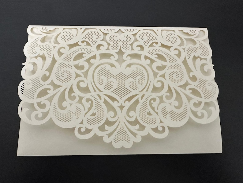 Bajayvovo 10 Piece Laser Cut Wedding Pop up Card Invitation With ...