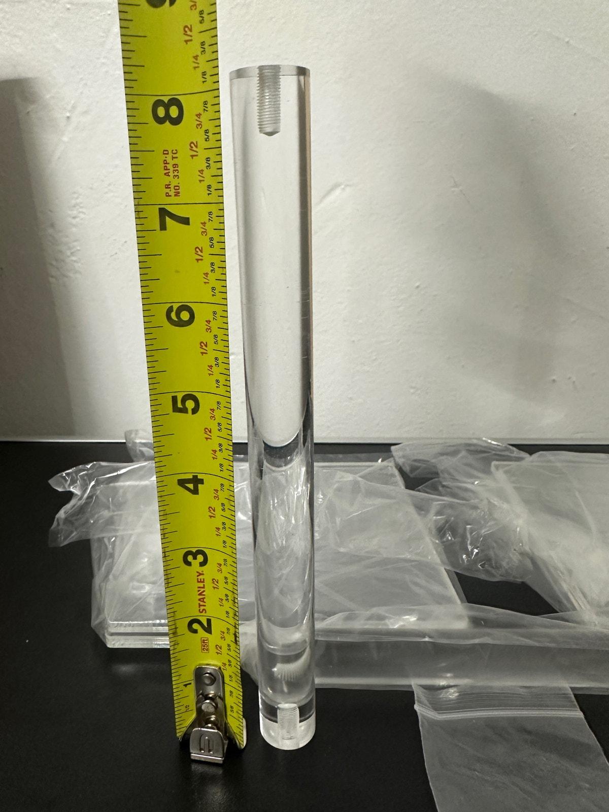 Plymor Clear Acrylic Square Barbell Pedestal Riser 8int 6in 2 Pack 1/4 ...