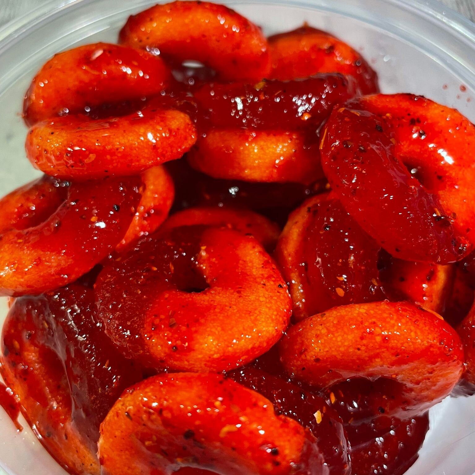 Dulces Enchilados - Chamoy Candy Gummy Peach Rings - Exotic Spicy Candy ...