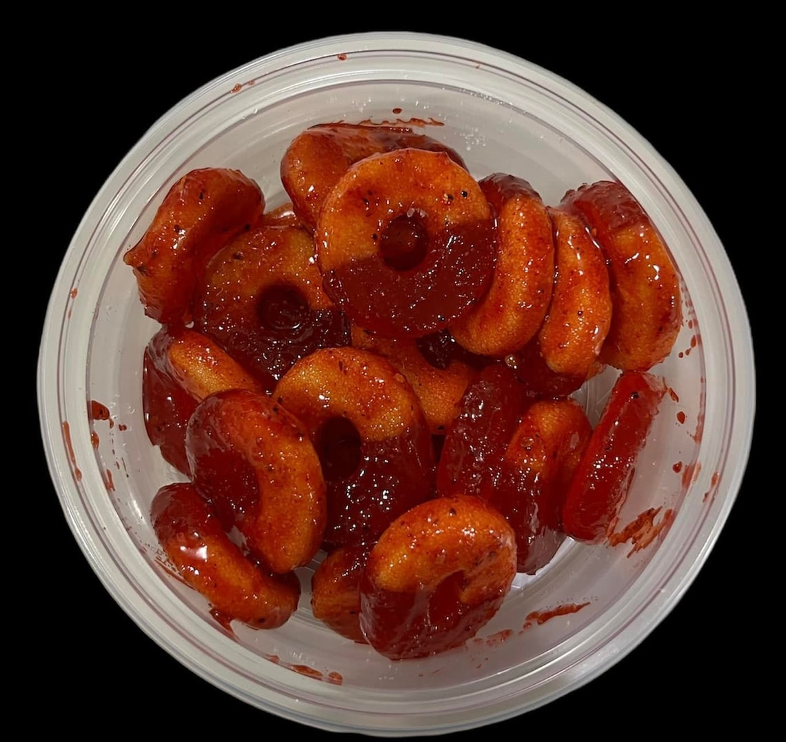 Dulces Enchilados Chamoy Candy Gummy Peach Rings Exotic Spicy Candy ...