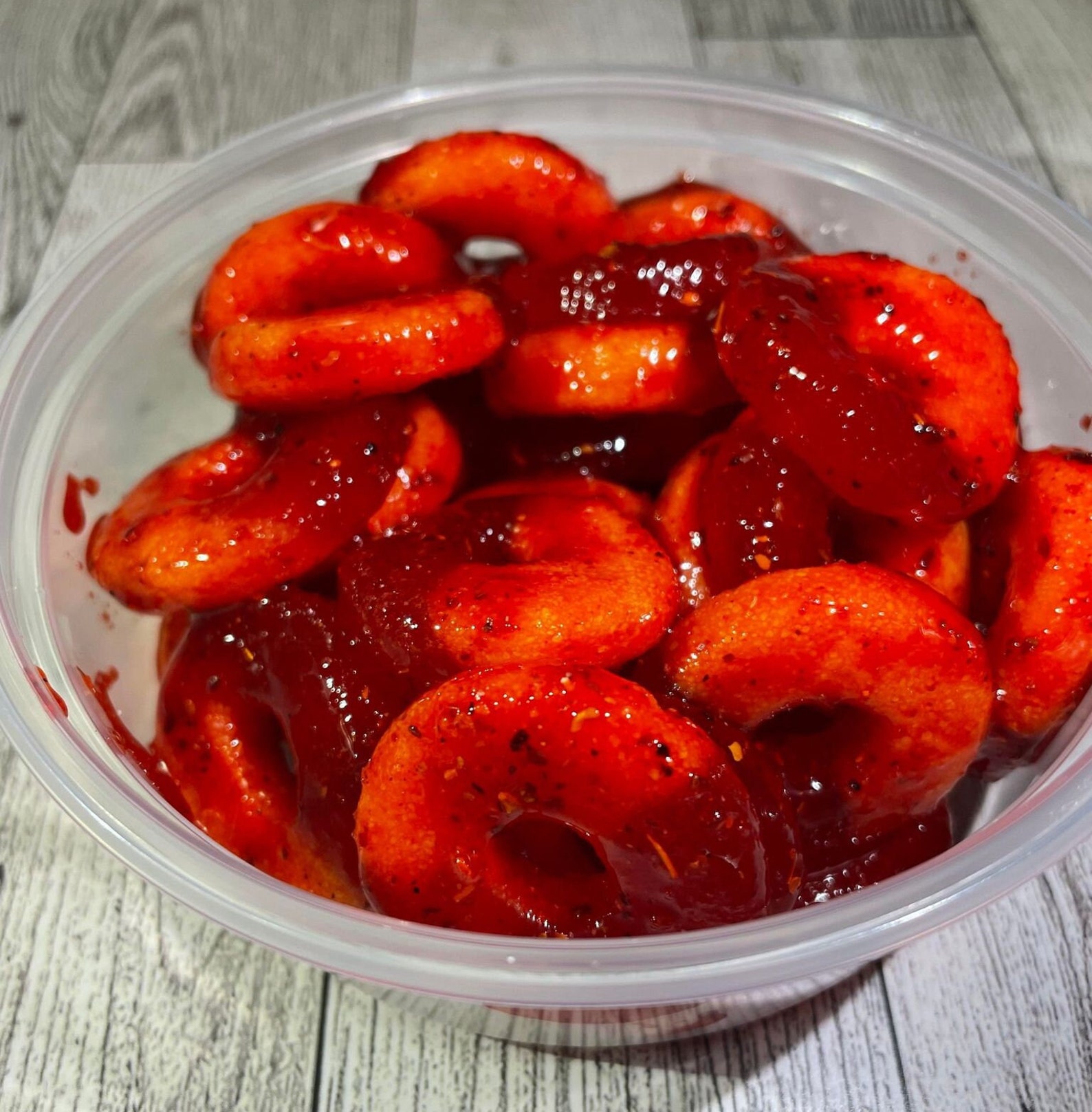 Dulces Enchilados - Chamoy Candy Gummy Peach Rings - Exotic Spicy Candy ...
