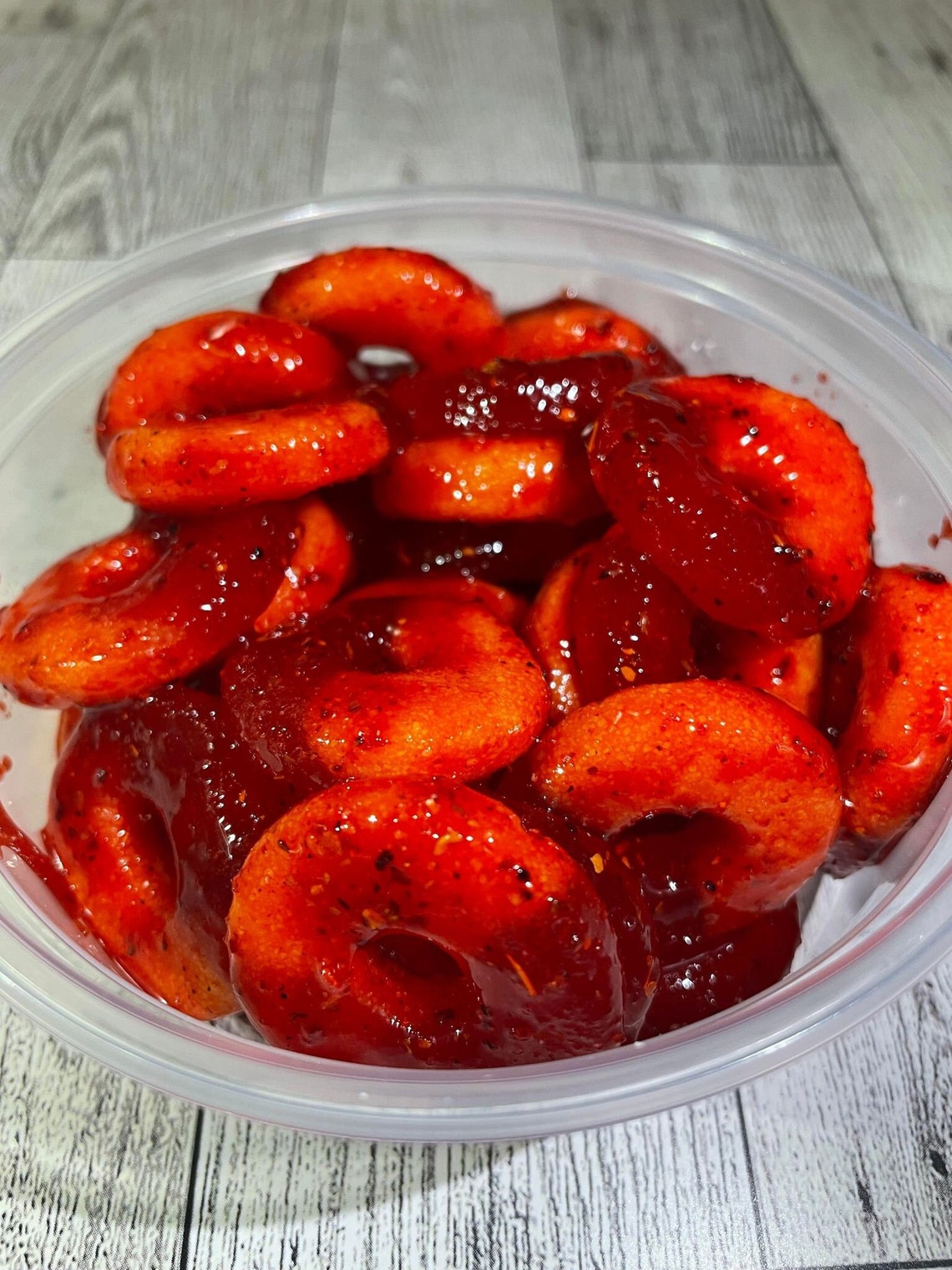 Dulces Enchilados Chamoy Candy Gummy Peach Rings Exotic Spicy Candy ...