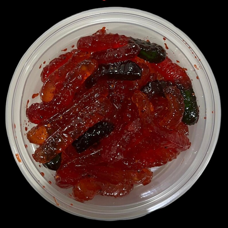 Dulces Enchilados Chamoy Candy Gummy Worms Exotic Spicy Candy Mexico ...