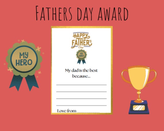 Fathers Day Award Printable Certificate - Etsy