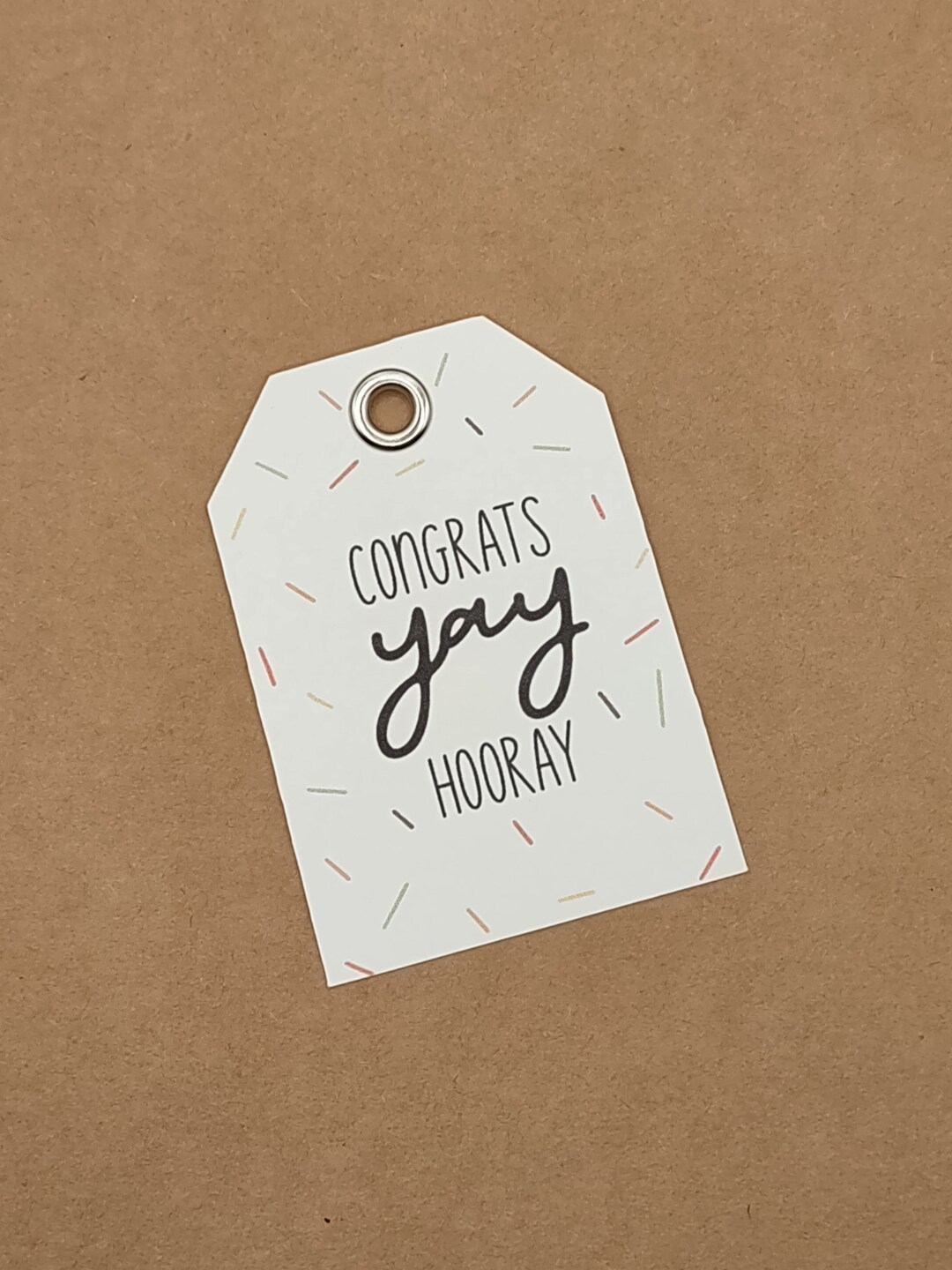 Congrats Yay Hooray Gift Tag Confetti Detail - Etsy