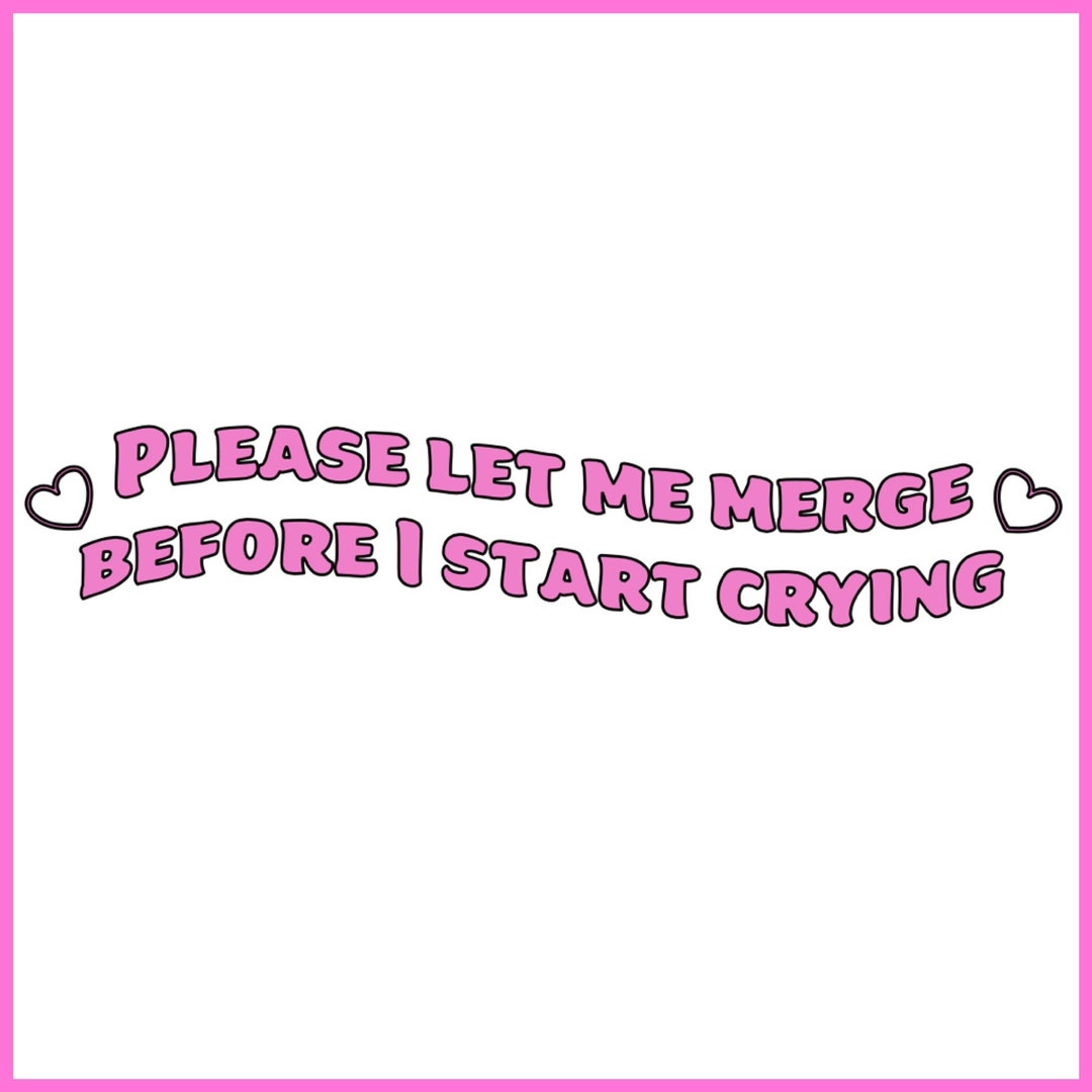 Please Let Me Merge Before I Start Crying Decal Handmade Vinyl Decal ...