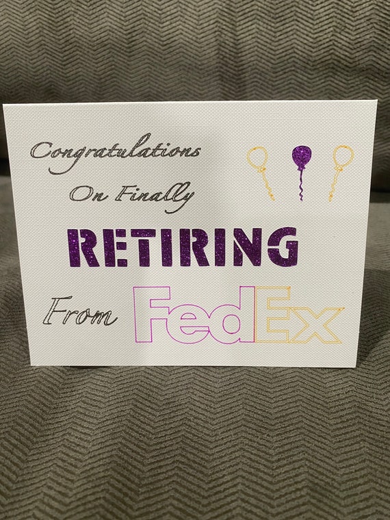 Fedex Retirement Card - Etsy