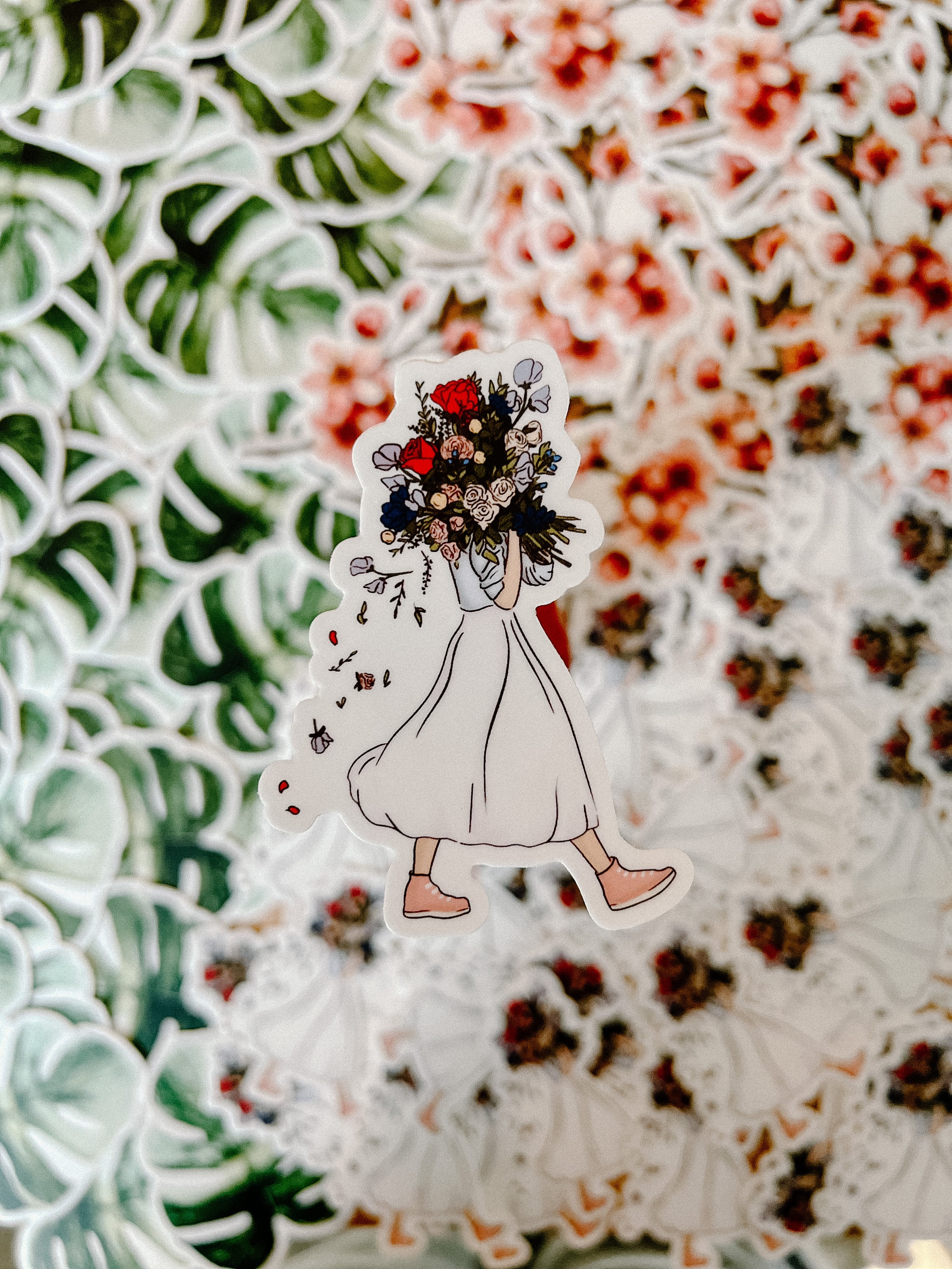 Flower Girl Sticker Cute Sticker Waterproof Vinyl Sticker - Etsy