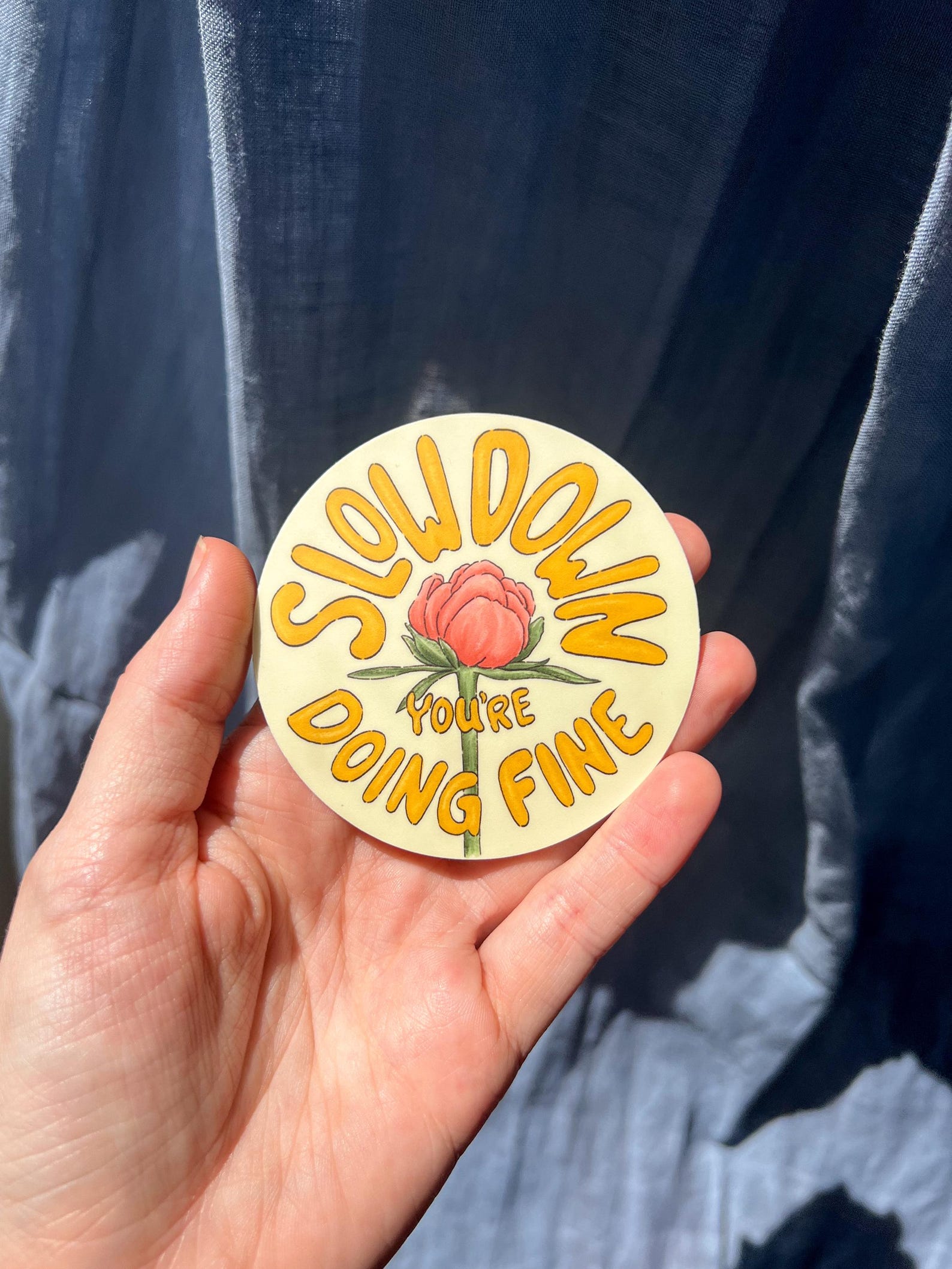 Slow Down Flower Sticker | Cute Sticker | Waterproof Vinyl Sticker ...